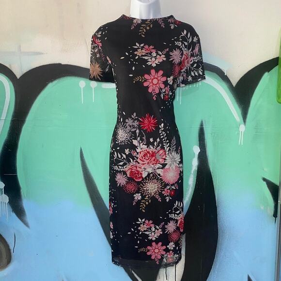 Rouge! | Dresses | Y2k Floral Mesh Midi Dress | Poshmark